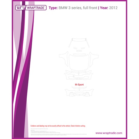 2012 BMW 3 Series Front Pattern - wraptrade.com
