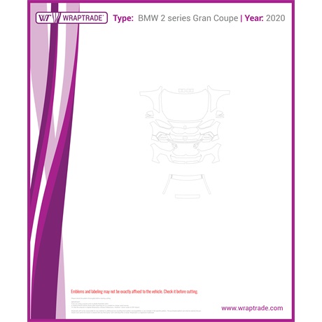 2020 BMW 2 Series Gran Coupe Front Pattern - wraptrade.com