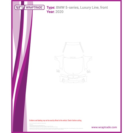 2020 BMW 5 Series Luxury Line Front Pattern - wraptrade.com