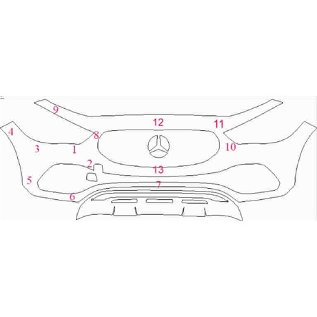 2020- Mercedes GLA Class Sport Front Bumper pre cut kit - wraptrade.com
