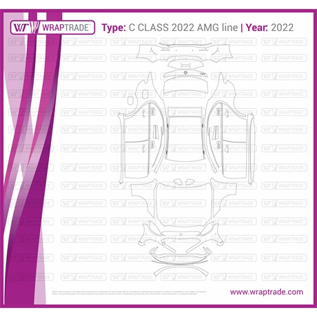 2022 Mercedes Benz C Class AMG Line Full Pattern - wraptrade.com