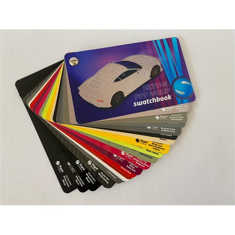 SkyFol PPF Wrap coloured paint protection films sample book - wraptrade.com